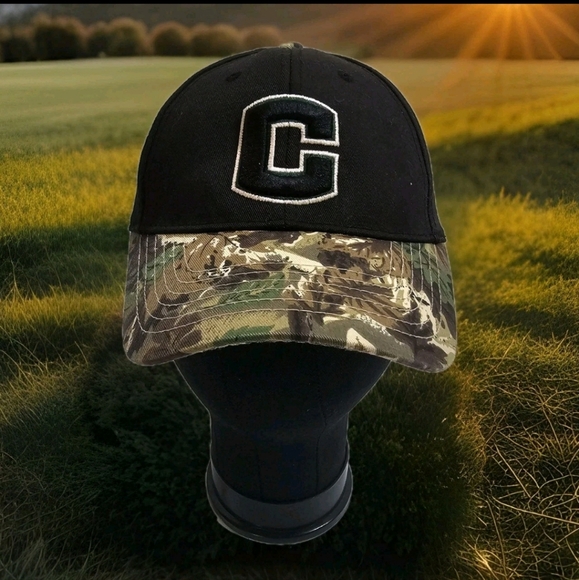 OTTO | Accessories | Otto Black Cap With Camo Bill Embroidered Letter C ...